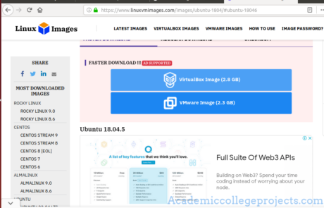 ubuntu-18.04 VM Image download | Academic College Projects